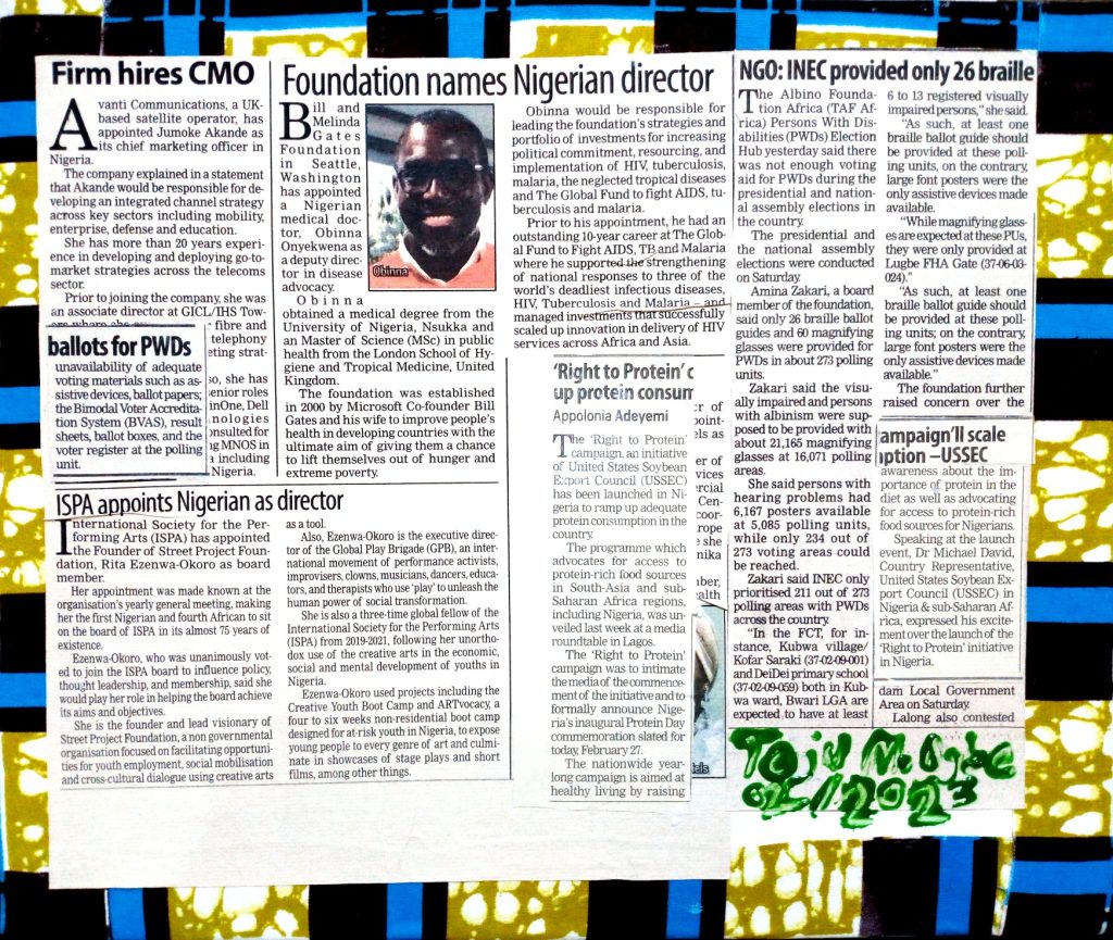 Nigerian Newspaper Art: World NGO Day - PositiveNaija