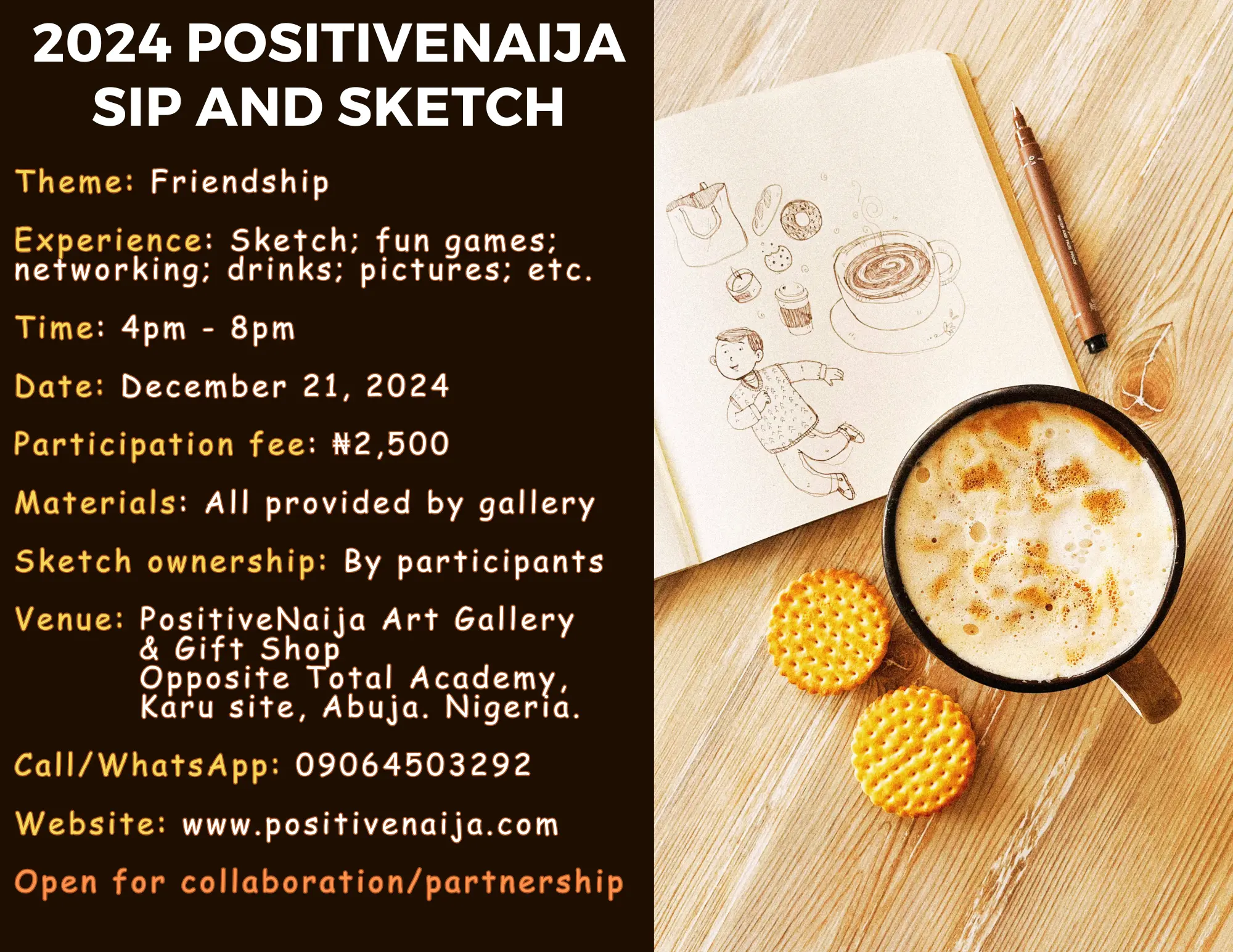 Sip And Sketch Abuja Art Event At PositiveNaija Art Gallery & Gift Shop ...