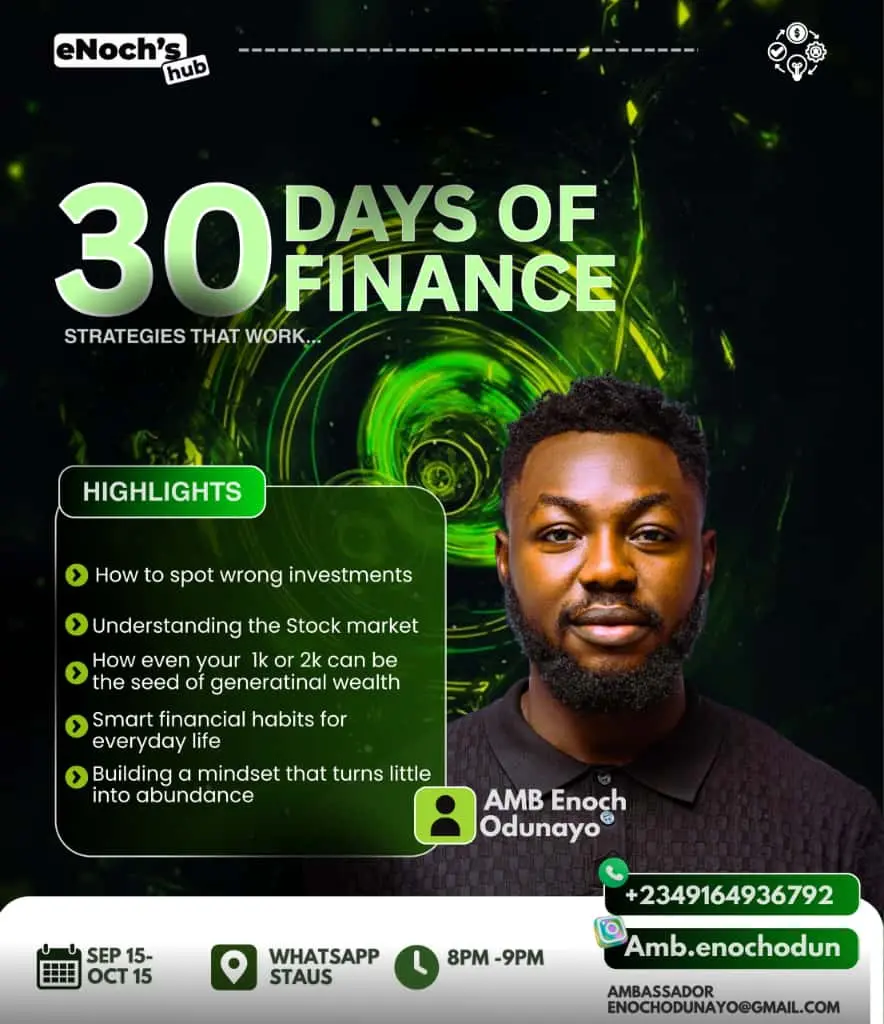 Ambassador Enoch Odunayo Ogunsanya Launches “30 Days of Finance ...